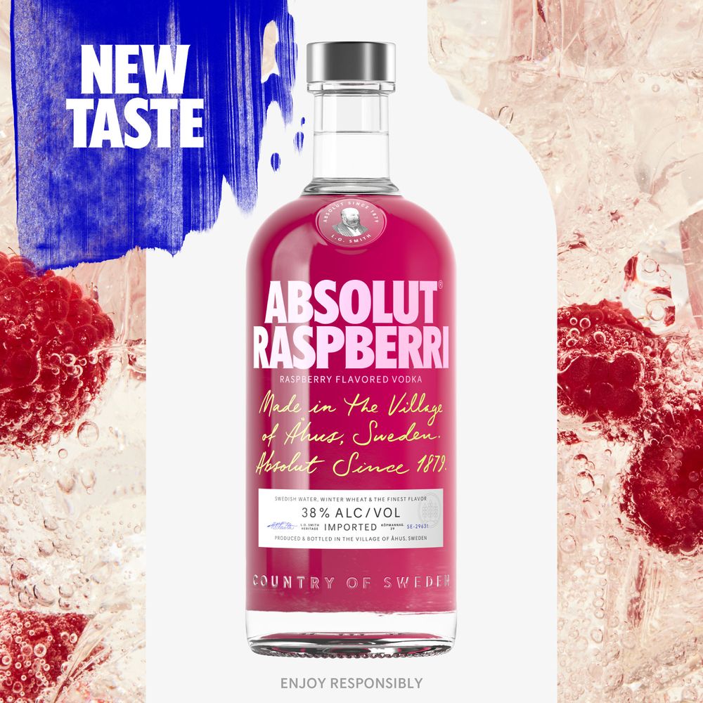 Kit Vodka Absolut Raspberri 750 ml + Vodka Absolut Tradicional 750ml ...