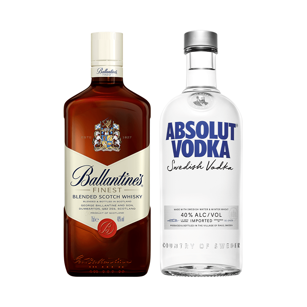Kit Whisky Ballantine's Finest 750ml + Vodka Absolut Regular 1L