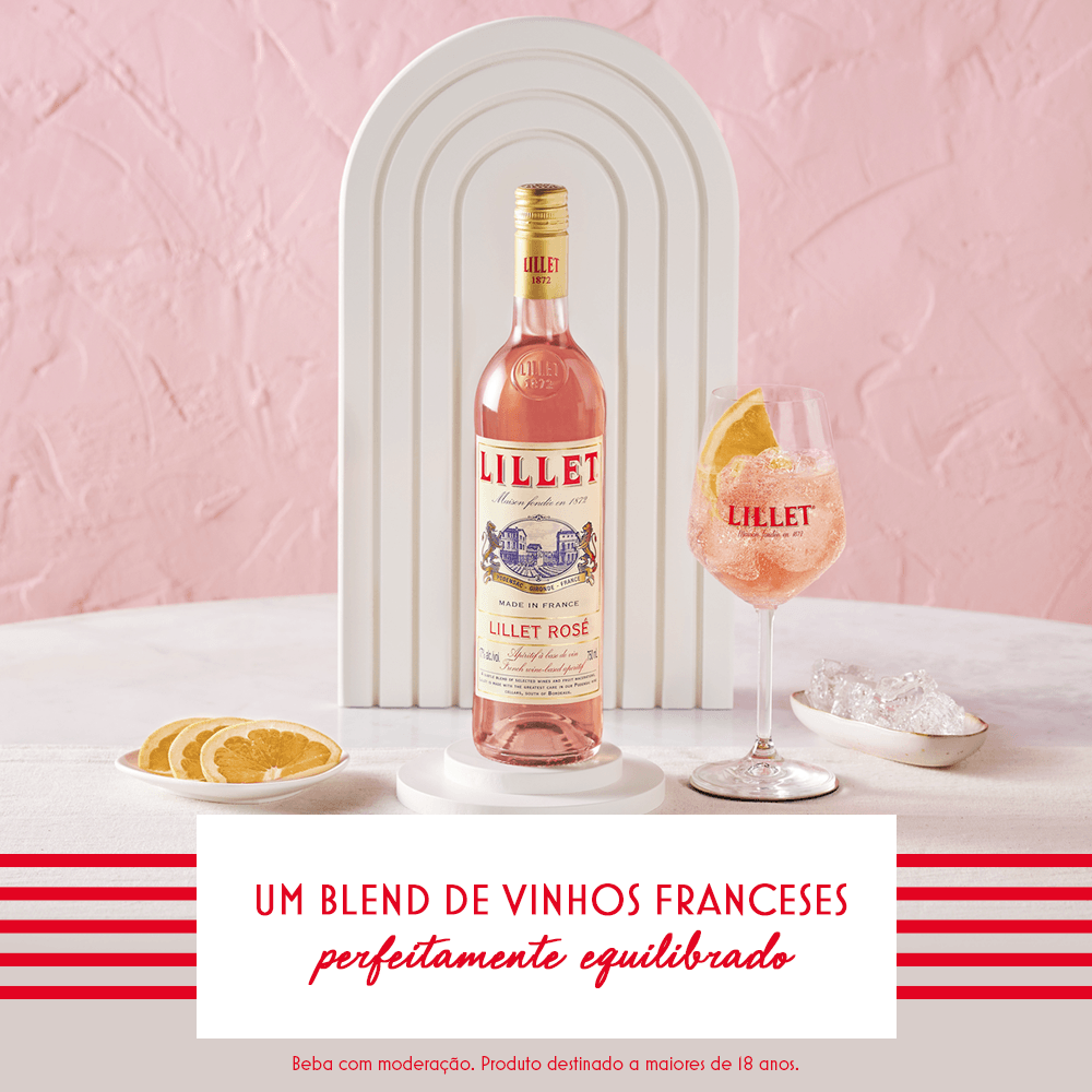Aperitivo Lillet Rosé de Vinho Francês - 750 ml - Bar Aberto